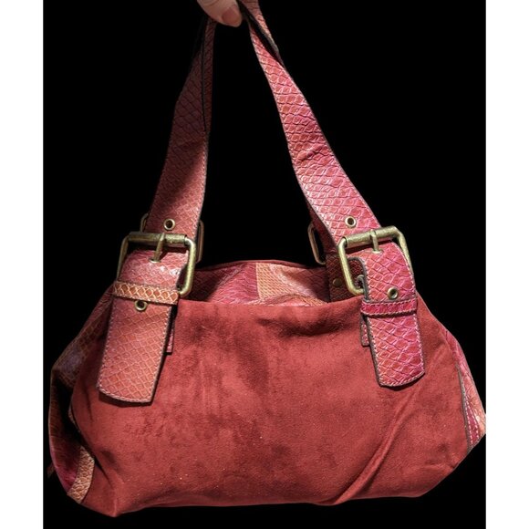 Rampage | Bags | Vintage Rampage Rose Faux Snake And Suede Bag | Poshmark